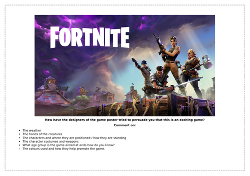 Reading to access media texts: Fortnite Analysis | Teaching Resources