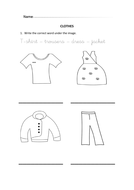 Writing Clothes Words for Reception and Year 1 Students | Teaching ...