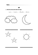 Writing words about the sky for Reception and Year 1 students ...
