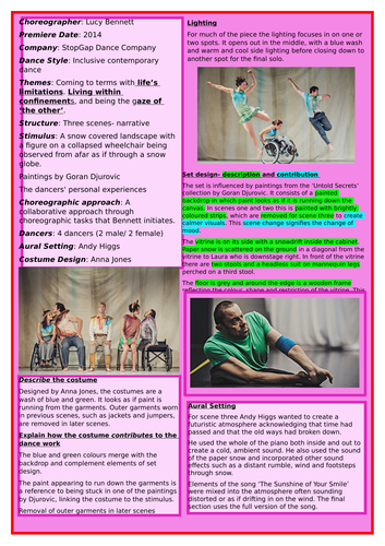 GCSE Dance Anthology Works Posters | Teaching Resources