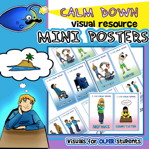 Calm Down Visuals Kit BUNDLE for OLDER Students! Cards, Posters ...