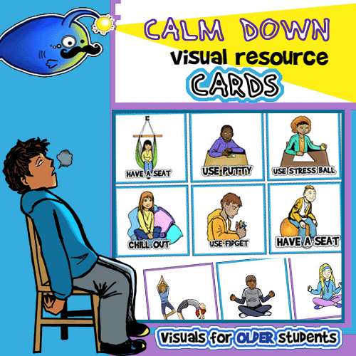 Calm Down Visuals Kit BUNDLE for OLDER Students! Cards, Posters ...