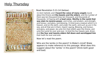Blake - Songs of Innocence and Experience - Holy Thursday Poems ...