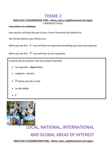 GCSE FRENCH SPEAKING SKILLS EXAMPLAR TASKS | Teaching Resources