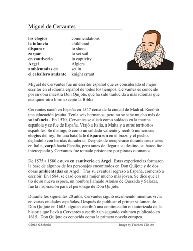 Miguel de Cervantes Biografía y Lectura de Don Quijote - Spanish ...