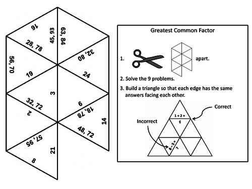 Greatest Common Factor Game: Math Tarsia Puzzle | Teaching Resources