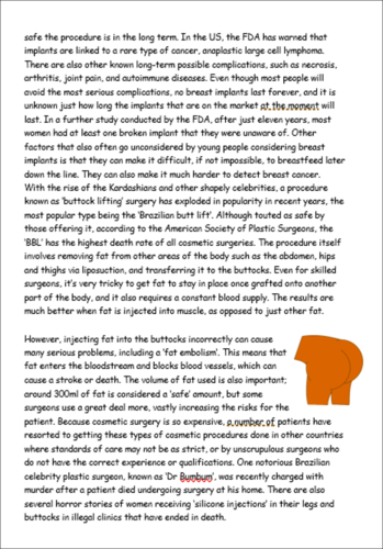 Aesthetic , Cosmetic + Plastic Surgery PSHE | Teaching Resources