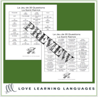 20 Questions French Game - La Saint Patrick - St. Patrick's Day Game ...