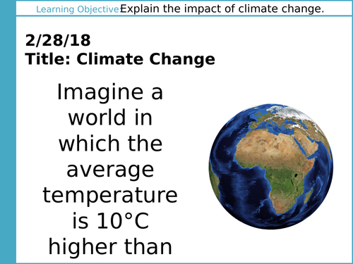 AQA GCSE: C13 Earths Atmosphere: L4 Climate Change | Teaching Resources