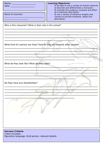 Miss Trunchbull Character Description English Unit Year 5 | Teaching ...