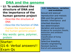 4.6: AQA biology- Inheritance, variation and evolution (Combined Trilogy) | Teaching Resources