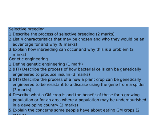 4.6: AQA biology- Inheritance, variation and evolution (Combined Trilogy) | Teaching Resources