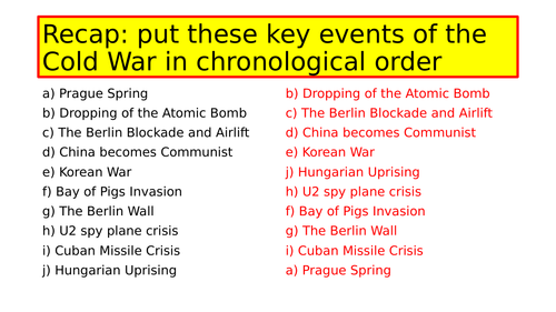 AQA 8145 - Conflict and Tension Cold War: Consequences of the Prague ...