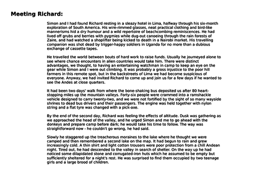 Touching the Void - Paper 2 ALL lessons and SOW - EDUQAS GCSE English ...