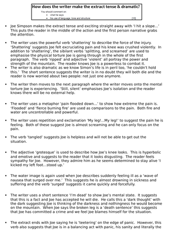 Touching the Void - Paper 2 ALL lessons and SOW - EDUQAS GCSE English ...