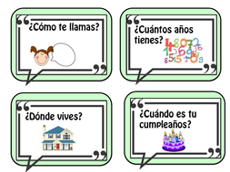 Spanish – Conversation Cards – Questions and Answers. | Teaching Resources