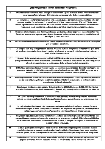 A Level Spanish Immigration / la inmigración: 20 Resources on ...
