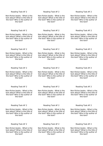 38 Reading Assessment Task Sticker Sheets for Y3 | Teaching Resources