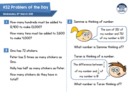 White Rose Maths - KS2 - Problems of the Day 2018 | Teaching Resources