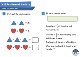 White Rose Maths - KS2 - Problems of the Day 2018 by WRMaths - Teaching ...
