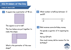 White Rose Maths - KS2 - Problems of the Day 2018 by WRMaths - Teaching ...