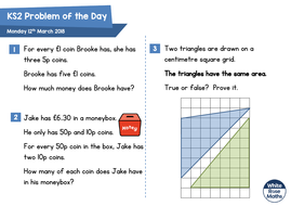 White Rose Maths - KS2 - Problems of the Day 2018 by WRMaths - Teaching ...
