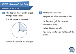 White Rose Maths - KS2 - Problems of the Day 2018 by WRMaths - Teaching ...