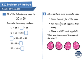 White Rose Maths - KS2 - Problems of the Day 2018 by WRMaths - Teaching ...