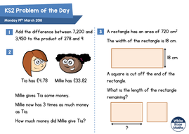 White Rose Maths - KS2 - Problems of the Day 2018 | Teaching Resources