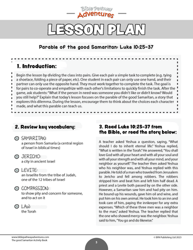 Bible Parable: The Good Samaritan | Teaching Resources