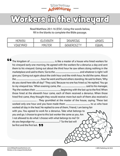 Bible Parable: Workers in the Vineyard | Teaching Resources