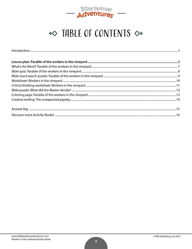 Bible Parable: Workers in the Vineyard | Teaching Resources