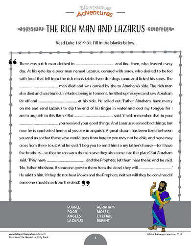 Bible Parable: The Rich Man and Lazarus | Teaching Resources