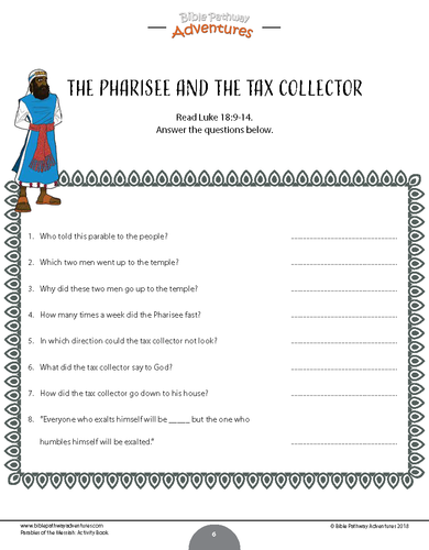 Bible Parable: Pharisee & the Tax Collector | Teaching Resources