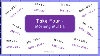 Morning Maths Arithmetic Starter - All Four Operations Fluency Starter ...