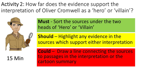 Source Analysis: Oliver Cromwell - Hero or Villain? | Teaching Resources