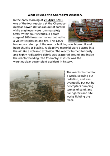 What happened in Chernobyl? | Teaching Resources