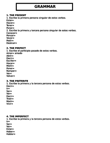 Spanish grammar worksheets (2/2) - bundle of 23 | Teaching Resources