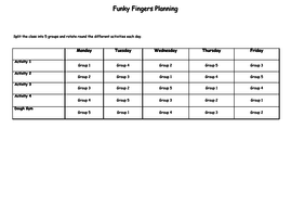 6 Weeks Funky Fingers Planning | Teaching Resources