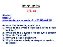 (I)GCSE Biology - Vaccination and Immunity | Teaching Resources