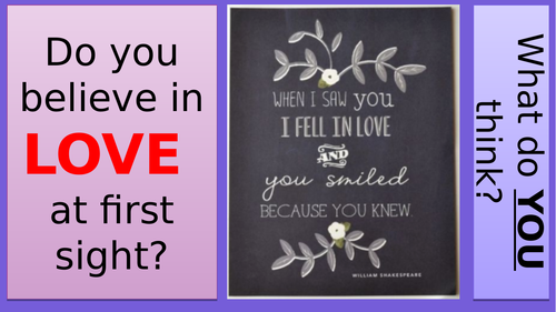 Romeo and Juliet- A1S5- Love at First Sight- KS3 or KS4 | Teaching ...