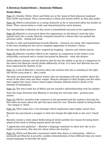 A Streetcar Named Desire Scene 1 to 11 Notes | Teaching Resources