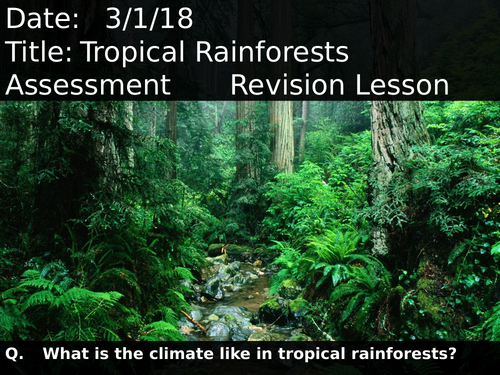 Tropical Rainforests Assessment | Teaching Resources