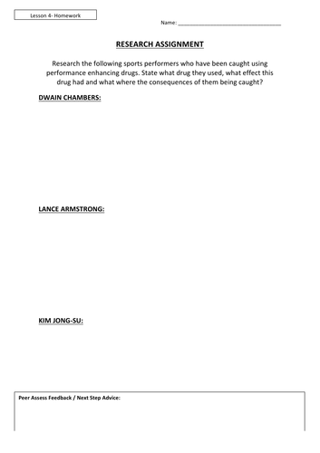 Performance Enhancing Drugs | Teaching Resources