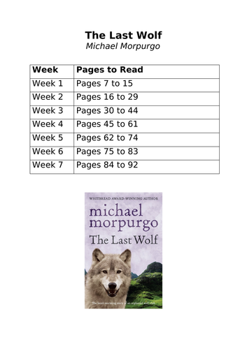 The Last Wolf by Michael Morpurgo - Unit of Work | Teaching Resources