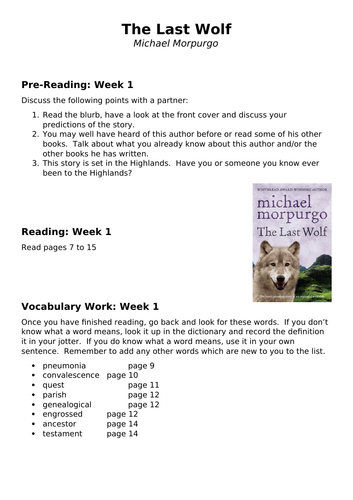 The Last Wolf by Michael Morpurgo - Unit of Work | Teaching Resources