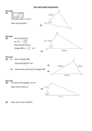 Sine rule , cosine rule including exact trig values for non-calculator ...