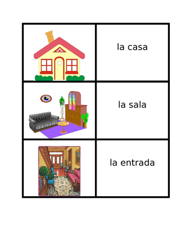 Casa (House in Spanish) Card Games | Teaching Resources