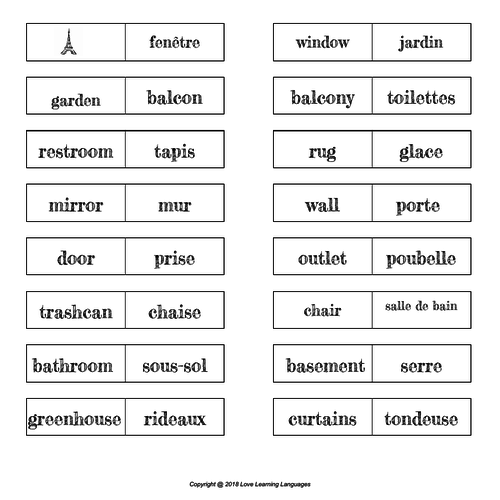 French house and home dominoes game LA MAISON | Teaching Resources