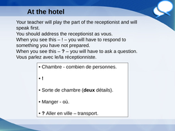 French GCSE Foundation hotel role play | Teaching Resources